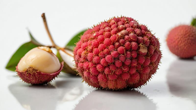 Single Lychee Fruit Isolated in Pure White Ai Generated Stock ...