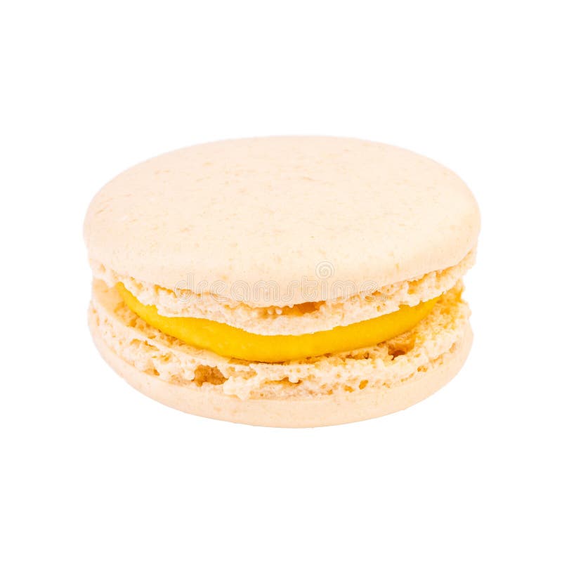 Single Macaroon Cookie. Detailed Close Up Studio Shoo Isolated on White ...