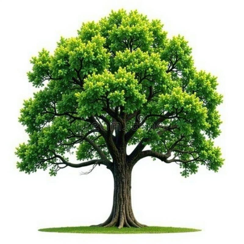 Single, Majestic Oak Tree, Isolated on Pure White , Ecology, Natural ...
