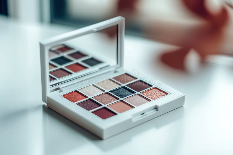 Single Makeup Palette Opened Styled Clean White Table Stock Photos ...