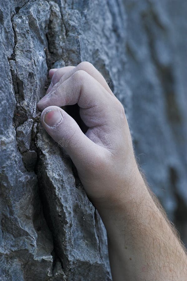 A Single Male Hand Rock Climbing Stock Photo - Image of male, activity ...