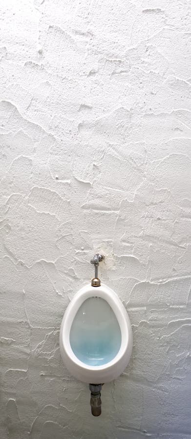 Single Male Urinal on Cement Wall Stock Photo - Image of architecture ...