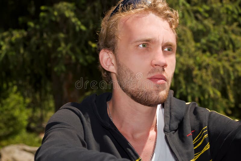 Single man stock image. Image of nature, beautiful, caucasian - 18208323