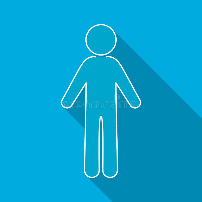 Single man flat icon stock vector. Illustration of long - 81398509