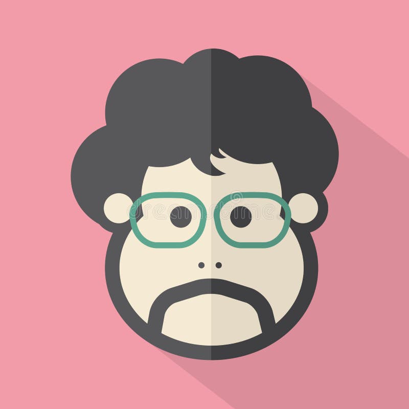 Single Man S Face Flat Design Icon Stock Vector - Illustration of head ...