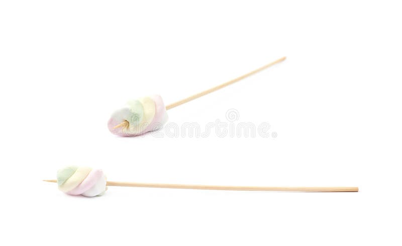 Single Marshmallow Candy on a Stick Stock Photo - Image of marshmallow ...