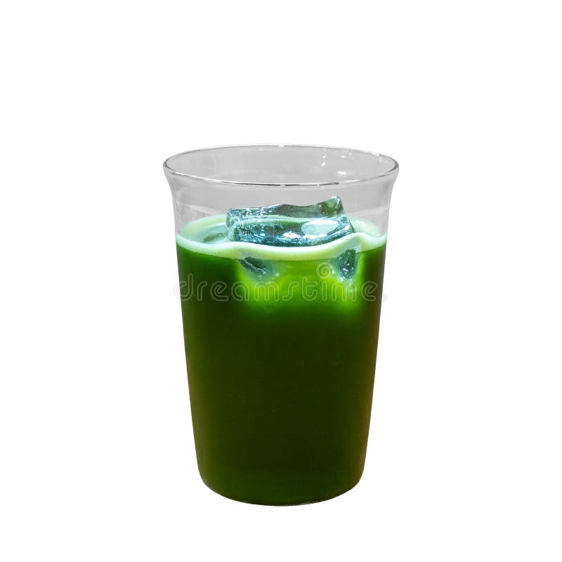 The Single Matcha Glass, Transparent on Glass Material, Isolate on ...