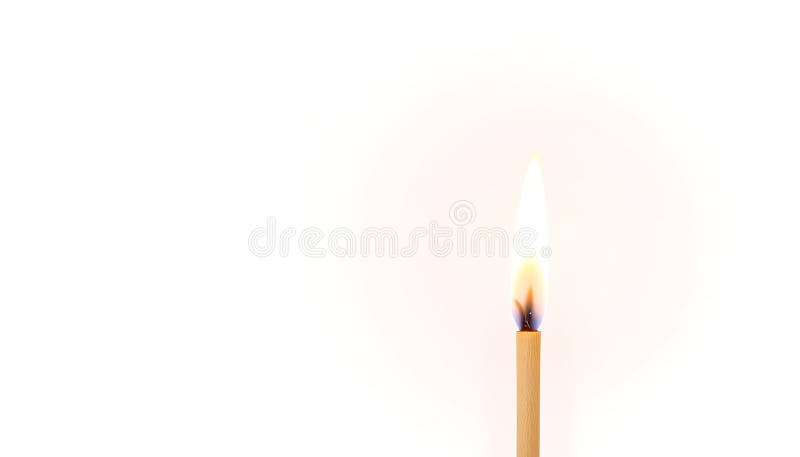 Single Matchstick Burning with a Flame, Fire and Light Source in Macro ...