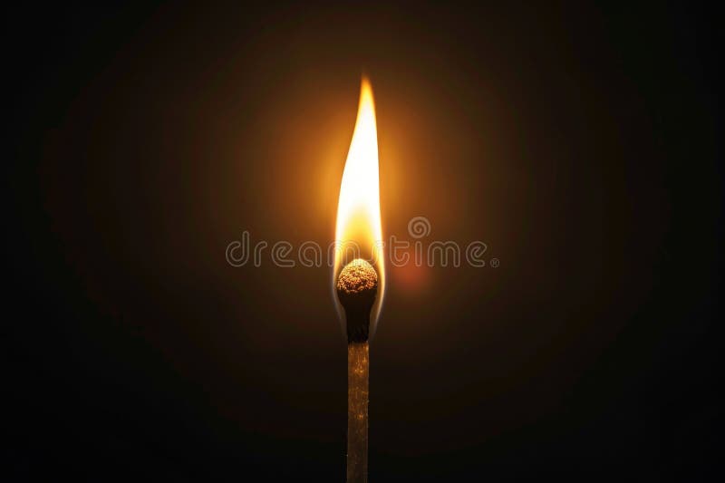 A Single Matchstick Glowing Brightly in the Dark, Useful for ...