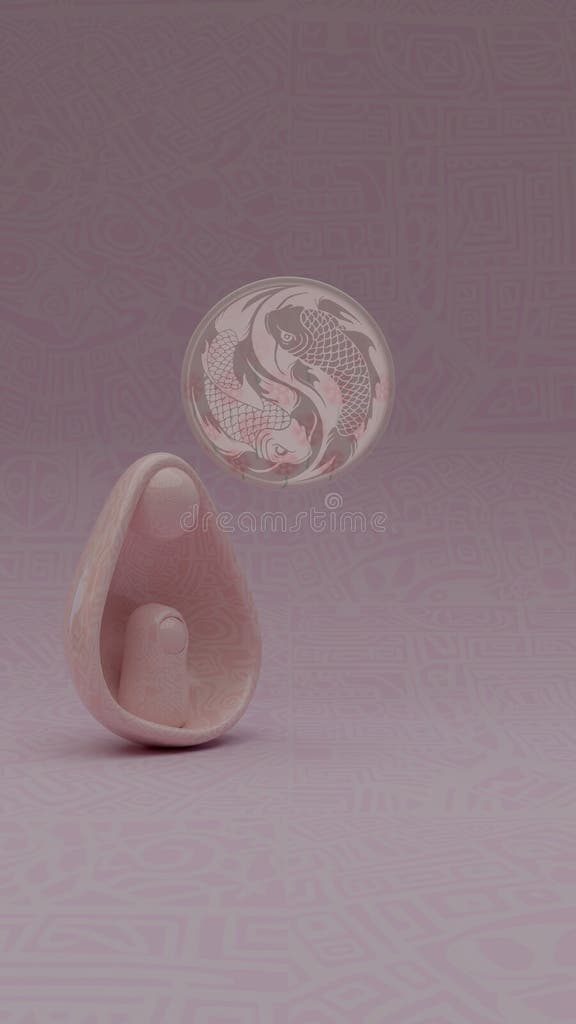 Single Mayan Ceramic with Fish Design on Patterned Background Stock ...