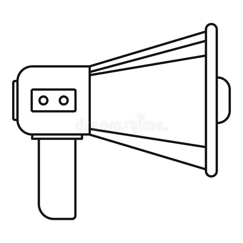 Single Megaphone Icon, Outline Style Stock Illustration - Illustration ...