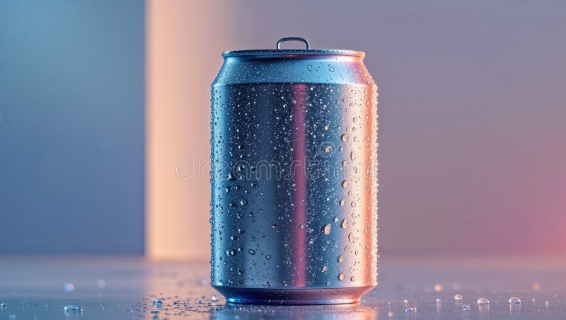 A Single Metal Can with Condensation on Its Surface Stock Image - Image ...