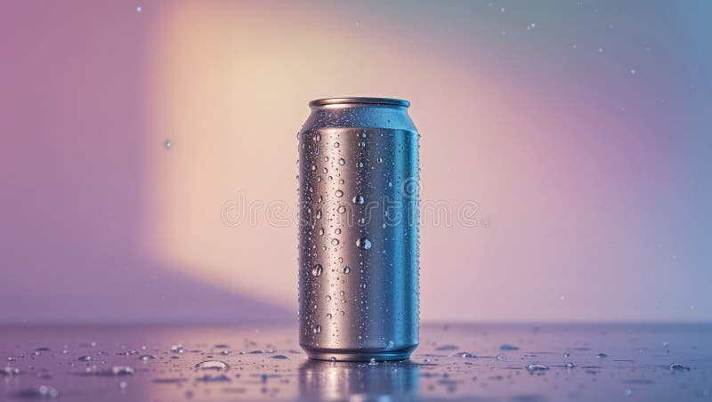 A Single Metal Can with Condensation on Its Surface. Stock Image ...