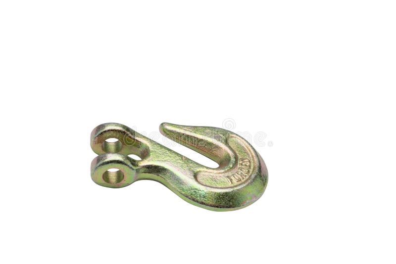 Single Metal Chain Cargo Hook Isolated on a White Background Stock ...