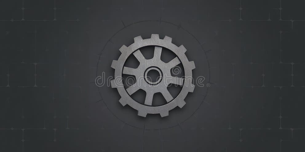 A Single Metal Gear with Multiple Teeth Centered on a Dark Gray ...