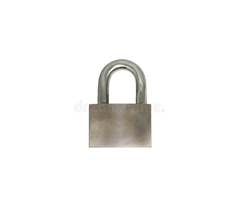 Single Metal Locked Padlock on White Background without Shadow Stock ...
