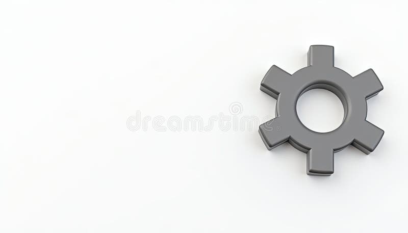 A Single Metallic Gear on a Plain White Background, Symbolizing ...