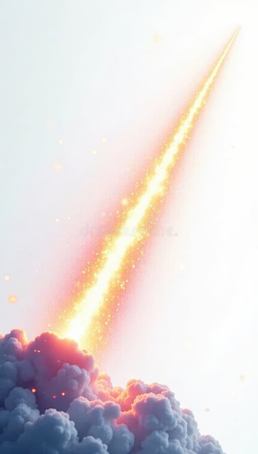 Single Meteor Streaking Across White Background , Meteorite, Wonder ...