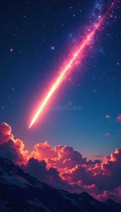 Single Meteor Streaking Across White Background , Meteor, Simple ...