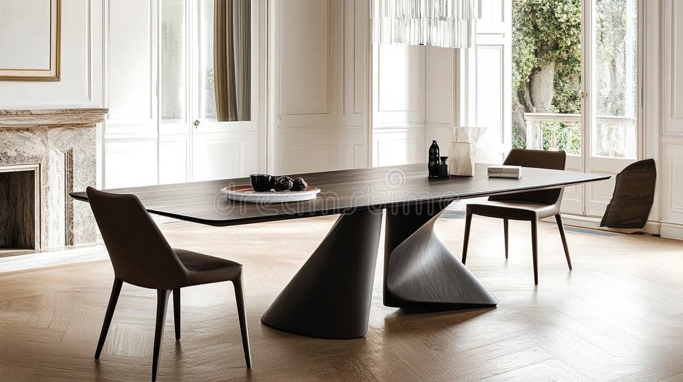 A Single Modular Dining Table Styled in a Sleek Modern Dining Room ...
