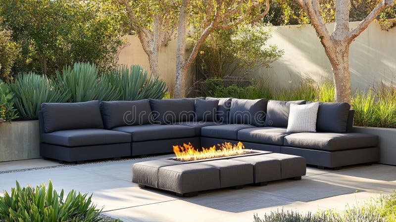A Single Modular Outdoor Seating Set Styled in a Modern Patio. Picture ...
