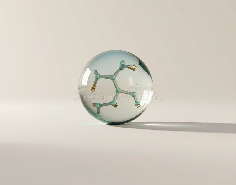 A Single Molecular Sphere Floating Above a Soft Gradient Background ...