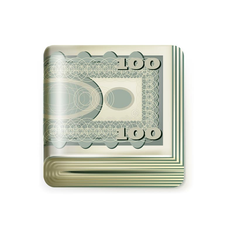 Single money stack folded stock vector. Illustration of business - 43132626