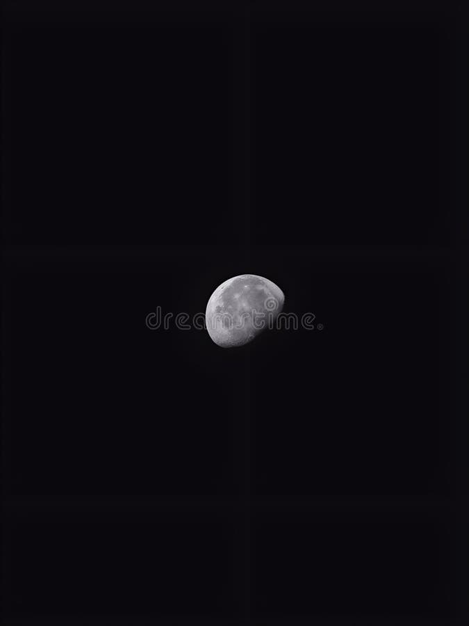 A Single Moon View in the Dark Night Sky Environment. Stock Photo ...