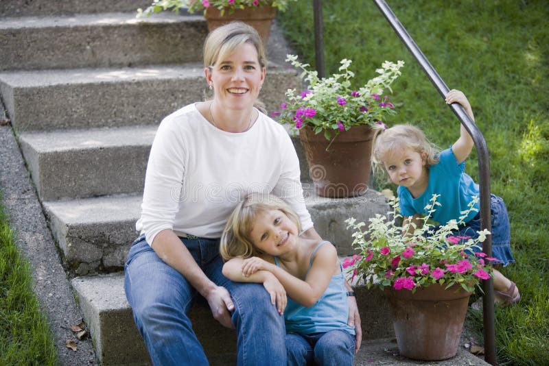 Single Mother with Children Stock Photo - Image of happy, mother: 5888860