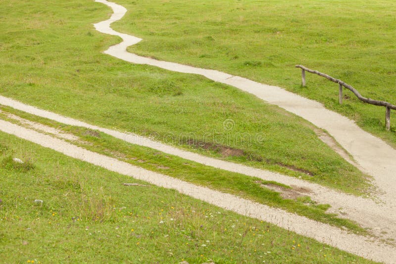 A Single Mountain Path Splits in Two Different Directions Stock Photo ...