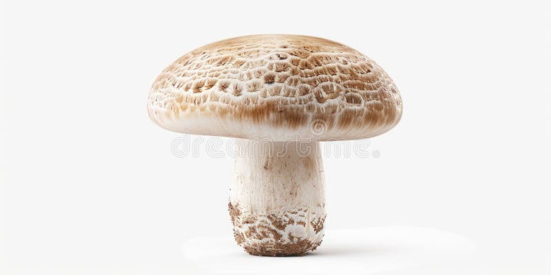 A Single Mushroom Growing on a Clean White Surface Stock Image - Image ...