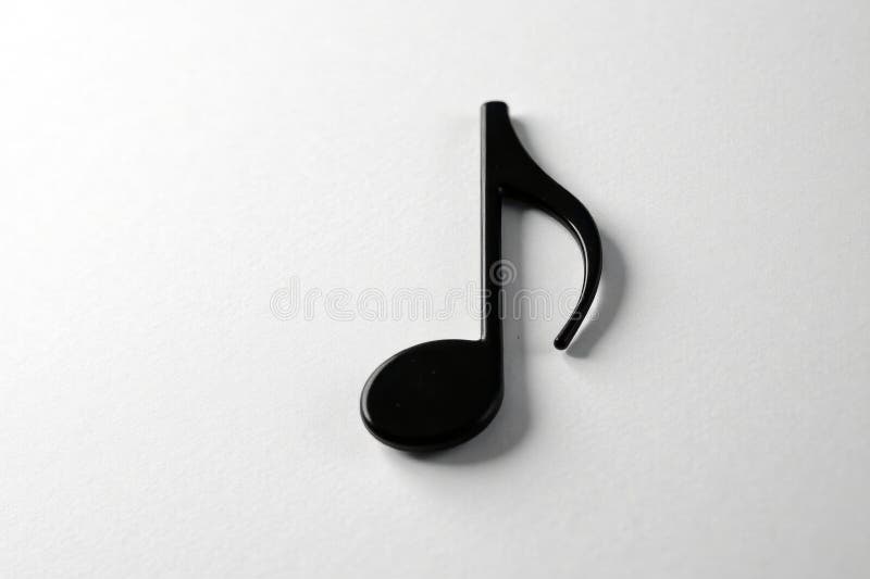 Single Musical Note, Black Silhouette on White , Illustration, Musical ...