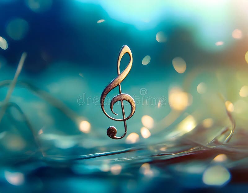 Musical Note Floating on Water. Generative AI Stock Illustration ...