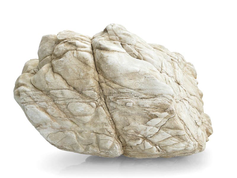 Single Natural Stone on White Background Stock Photo - Image of ...