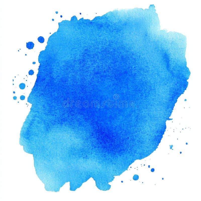 A Single Navy Blue Watercolor Spot on a Sheer White Background Stock ...