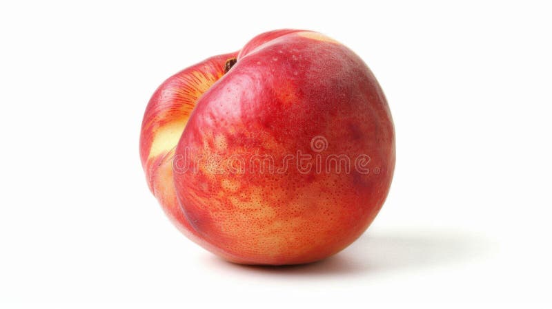 Single Nectarine on White Background, Generative AI Stock Photo - Image ...