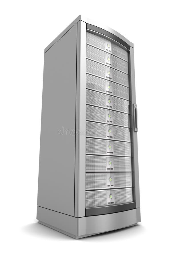 Single Network Workstation Server 3d Illustration Stock Illustration ...