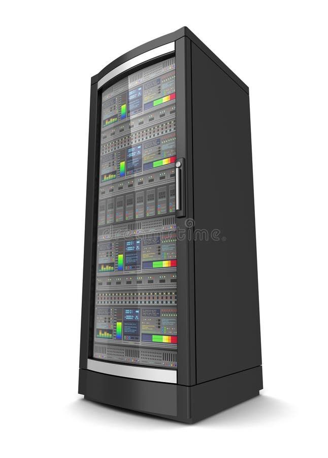 Single Network Workstation Server 3d Illustration Stock Illustration ...