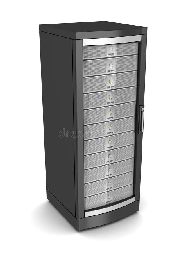 Single Network Workstation Server 3d Illustration Stock Illustration ...