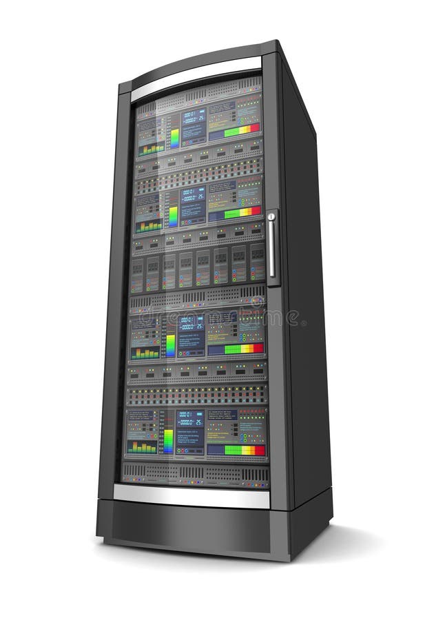 Single Network Workstation Server 3d Illustration Stock Illustration ...