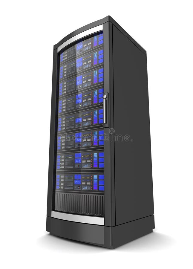 Single Network Workstation Server 3d Illustration Stock Illustration ...