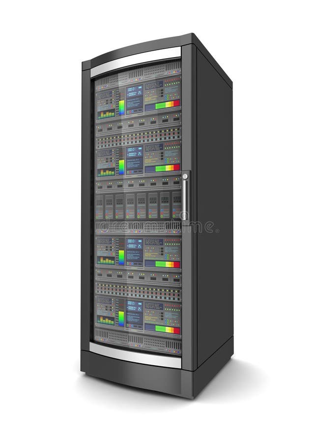 Single Network Workstation Server 3d Illustration Stock Illustration ...