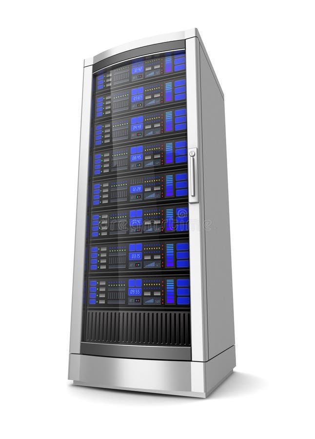 Single Network Workstation Server 3d Illustration Stock Illustration ...