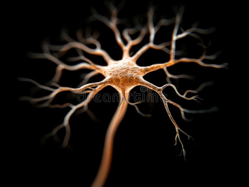Single Neuron with Branching Dendrites Symbolizing Neural Communication ...