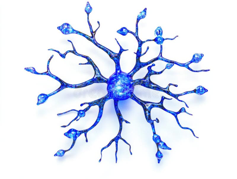 Neuron on white surface stock illustration. Illustration of research ...