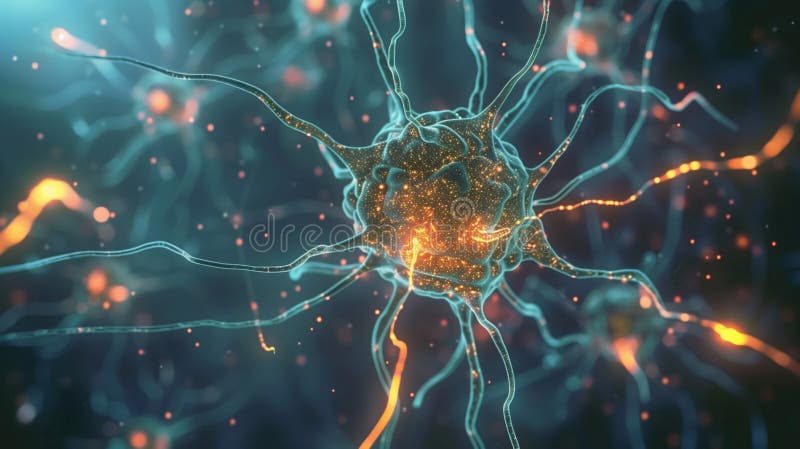 Synaptic Symphony: Glowing Neuron in Neural Network in the Human Brain ...