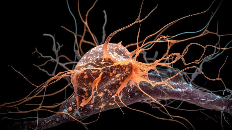 Single Neuron Illustration, Made with Generative AI Stock Illustration ...