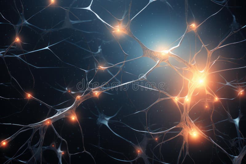 Single Neuron Synapses. Generate Ai Stock Photo - Image of design ...
