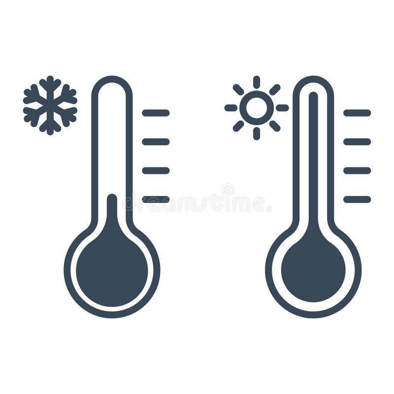 Thermometer Icons Set. Cold and Hot Temperature Icon Stock Vector ...