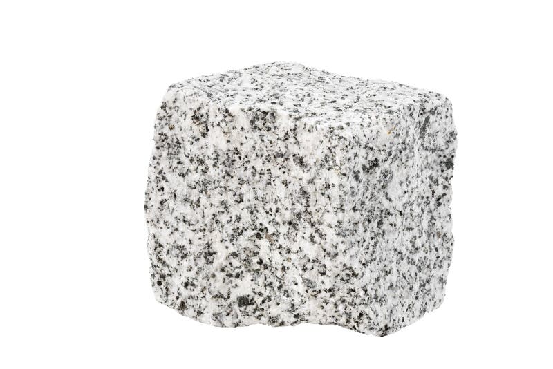 Single New Granite Stone Isolated on White Stock Image - Image of ...